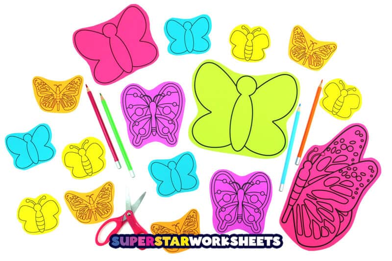 Butterfly Templates (Free Printables) - Superstar Worksheets