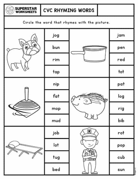 CVC Worksheets - Superstar Worksheets