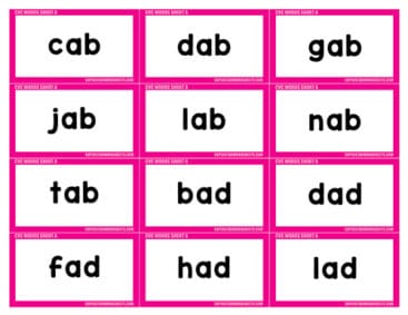 CVC Flashcards - Superstar Worksheets