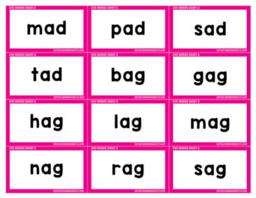 CVC Flashcards - Superstar Worksheets