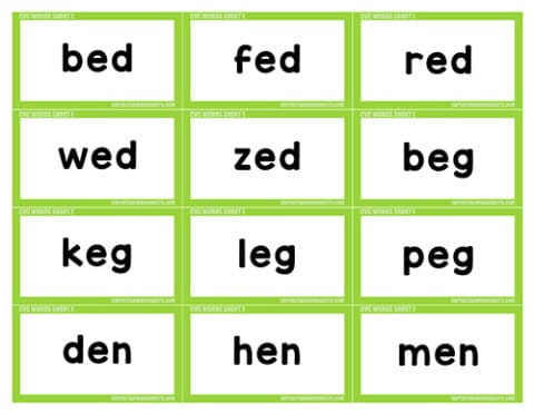 CVC Flashcards - Superstar Worksheets