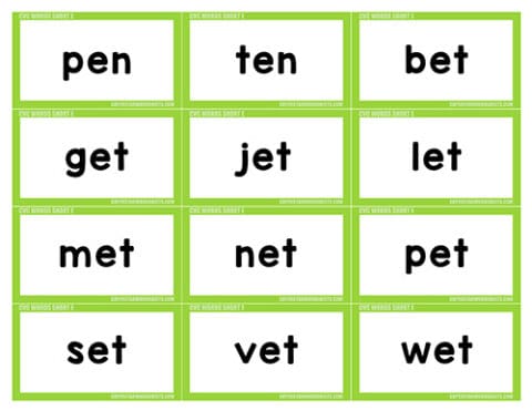 CVC Flashcards - Superstar Worksheets