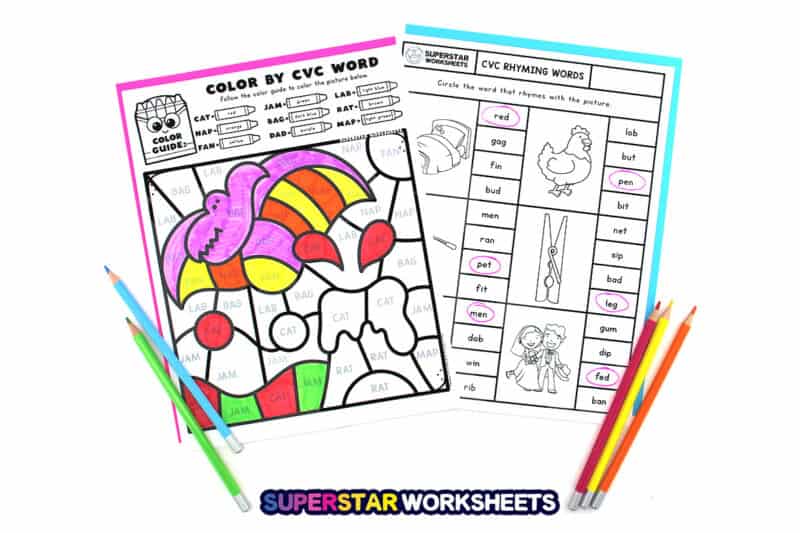 CVC Worksheets - Superstar Worksheets