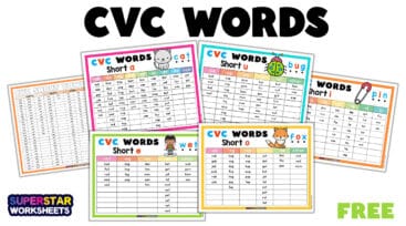 CVC Word List - Superstar Worksheets