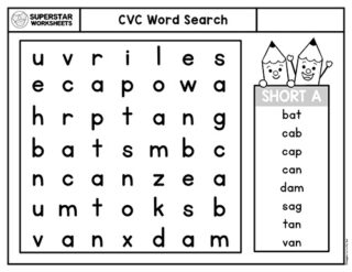 CVC Worksheets - Superstar Worksheets