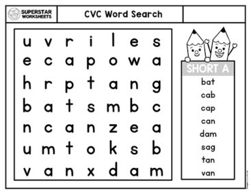 CVC Worksheets - Superstar Worksheets