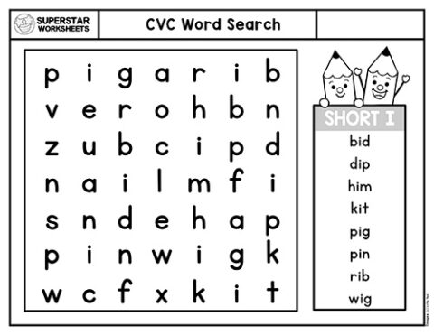 CVC Worksheets - Superstar Worksheets