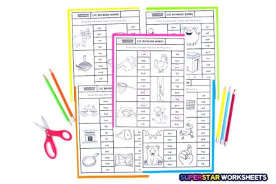 CVC Worksheets - Superstar Worksheets