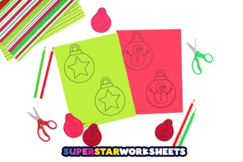 Christmas Ornament Template (Free Printables) - Superstar Worksheets