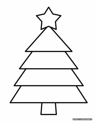 Christmas Tree Template (Free Printables) - Superstar Worksheets