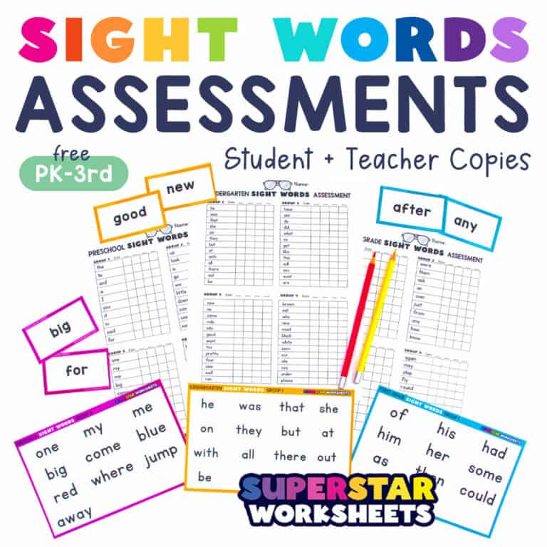 Sight Word Assessments - Superstar Worksheets