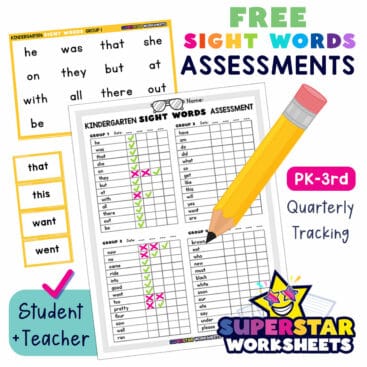 Sight Word Assessments - Superstar Worksheets