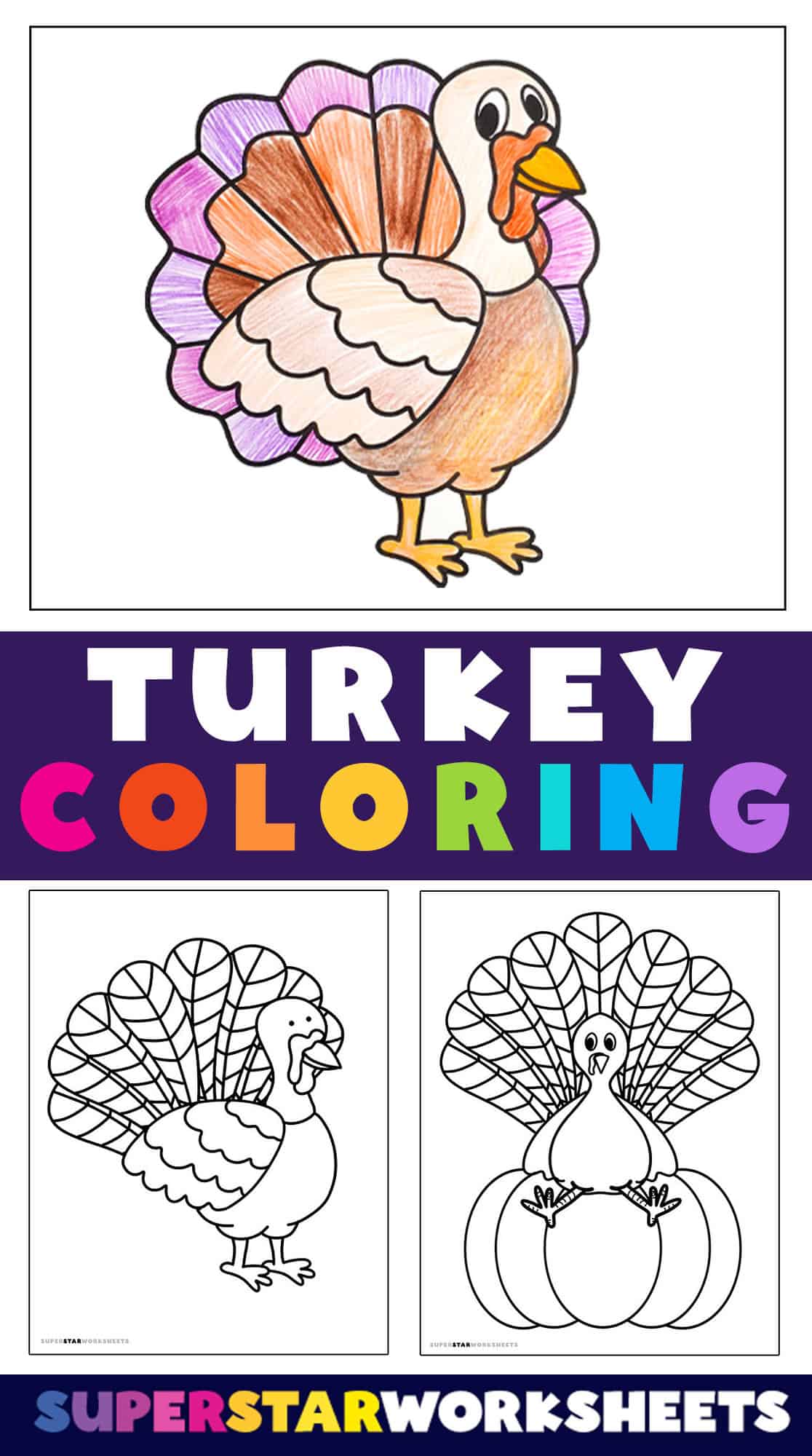 Turkey Coloring Pages (Free Printables) - Superstar Worksheets