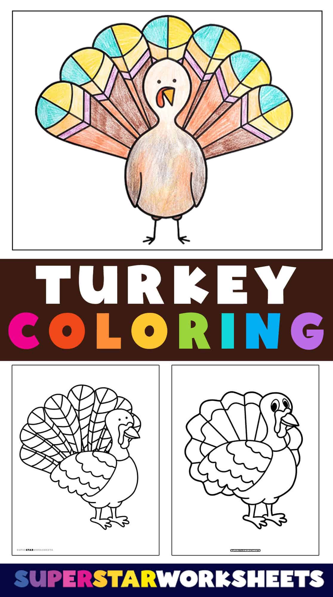 Turkey Coloring Pages (Free Printables) - Superstar Worksheets