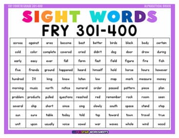 Fry Sight Words - Superstar Worksheets