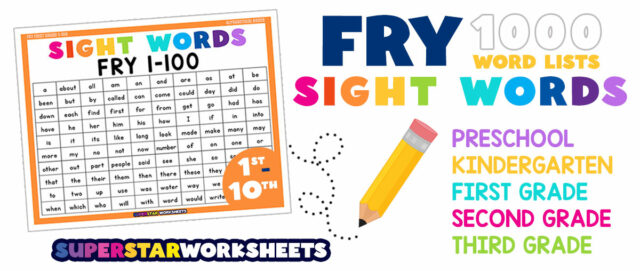 Fry Sight Words - Superstar Worksheets