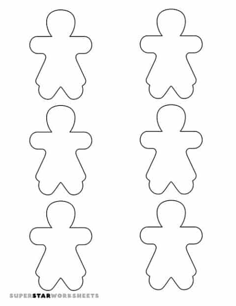 Gingerbread Man Template (Free Printables) - Superstar Worksheets