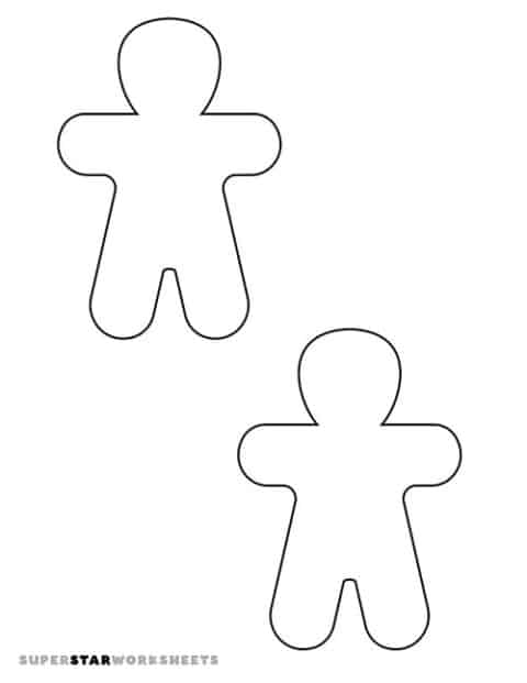 Gingerbread Man Template (Free Printables) - Superstar Worksheets