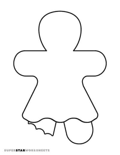 Gingerbread Man Template - Superstar Worksheets