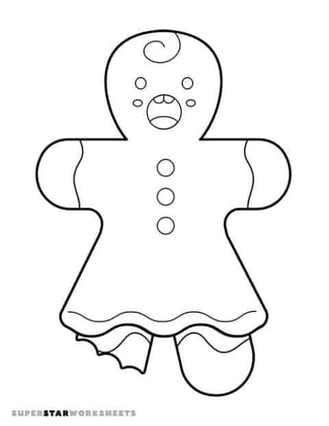 Gingerbread Man Template - Superstar Worksheets