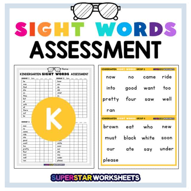 Sight Word Assessments - Superstar Worksheets