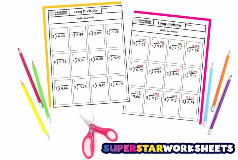 Long Division Worksheets - Superstar Worksheets