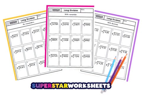 Long Division Worksheets - Superstar Worksheets