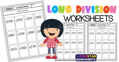 Long Division Worksheets - Superstar Worksheets