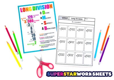 Long Division Worksheets - Superstar Worksheets