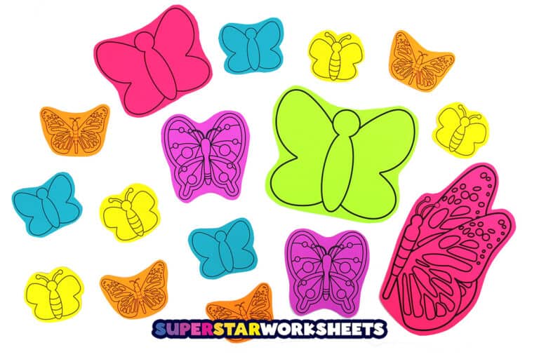 Butterfly Templates - Superstar Worksheets