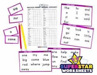 Sight Word Assessments (Free Printables) - Superstar Worksheets