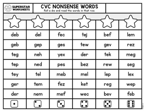 CVC Worksheets - Superstar Worksheets