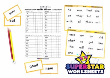 Sight Word Assessments - Superstar Worksheets