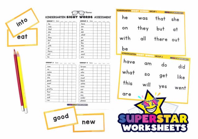 Sight Word Assessments - Superstar Worksheets