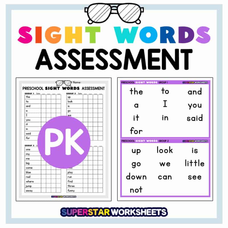 Sight Word Assessments - Superstar Worksheets