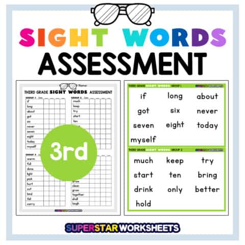 Third Grade Sight Words - Superstar Worksheets