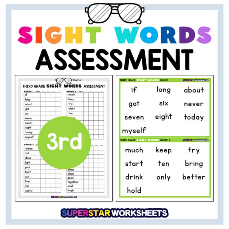 Third Grade Sight Words - Superstar Worksheets