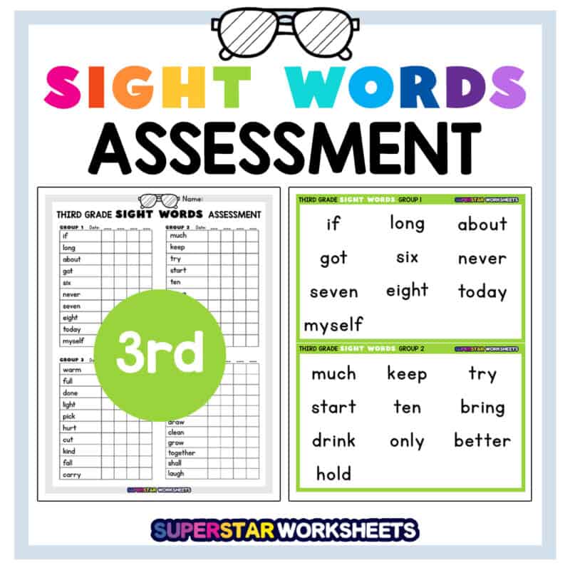 Third Grade Sight Words - Superstar Worksheets