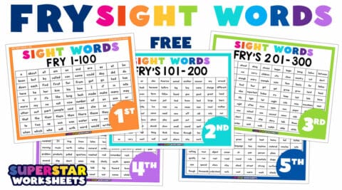 Fry Sight Words - Superstar Worksheets
