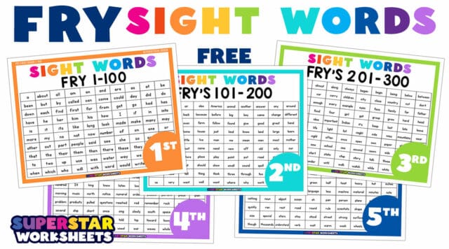 Fry Sight Words - Superstar Worksheets