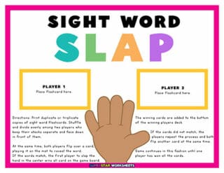 Sight Word Games - Superstar Worksheets