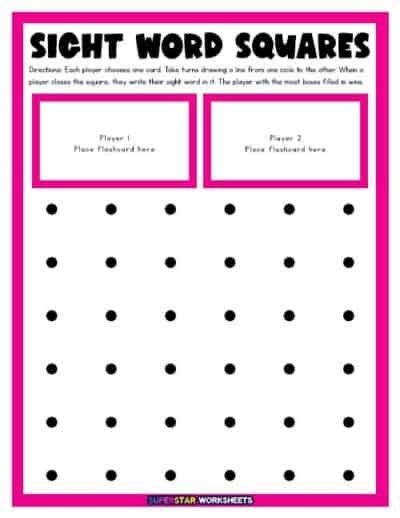 Sight Word Games - Superstar Worksheets