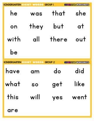 Sight Word Assessments - Superstar Worksheets