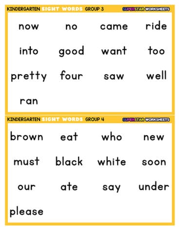 Sight Word Assessments - Superstar Worksheets