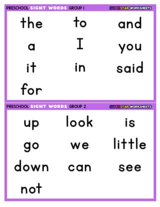 Sight Word Assessments - Superstar Worksheets