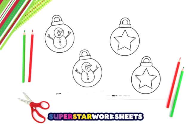 Christmas Ornament Template (Free Printables) - Superstar Worksheets
