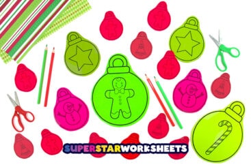 Christmas Ornament Template (Free Printables) - Superstar Worksheets