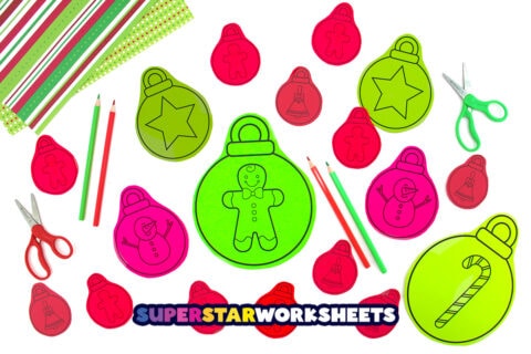 Christmas Ornament Template (Free Printables) - Superstar Worksheets