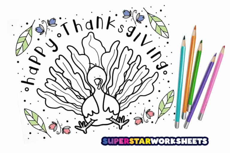 Thanksgiving Coloring Pages (Free Printables) - Superstar Worksheets
