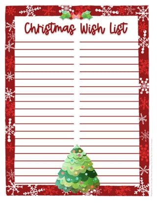 Christmas List Template (Free Printables) - Superstar Worksheets